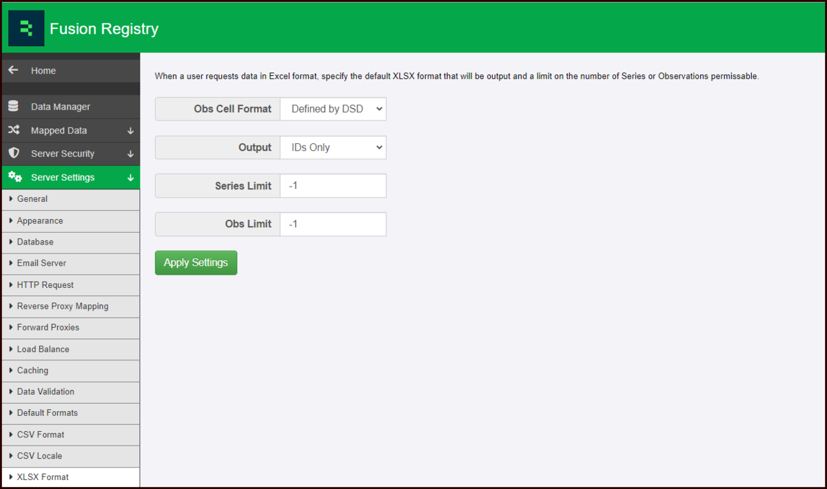 Server Settings - XLSX Format - Fusion Registry Wiki